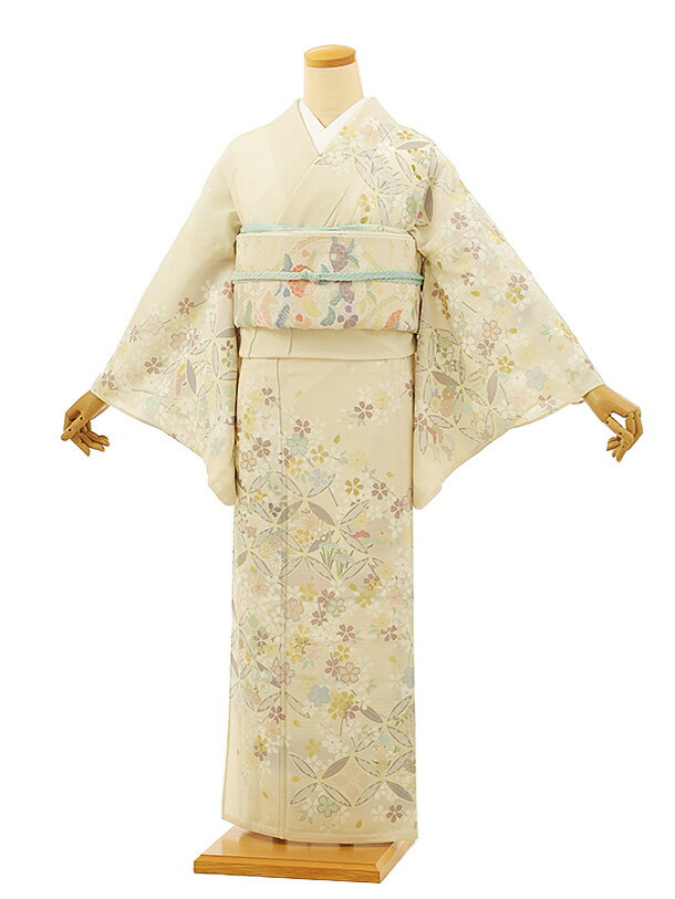 ■フルセット付下げ・訪問着レンタル一覧はこちらからどうぞ。夏訪問着 絽 t965　JAPAN STYLE 絽 ベージュ 七宝桜(化繊) ※商品の色については画面を表示するモニターによって実際と多少異なる場合がございます。ご了承下さいませ。 ...