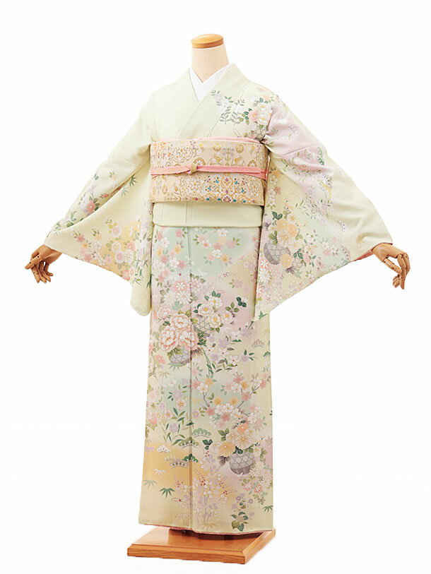 ■フルセット付下げ・訪問着レンタル一覧はこちらからどうぞ。訪問着tt1091 薄グリーン花かご(化繊)トールサイズ ※商品の色については画面を表示するモニターによって実際と多少異なる場合がございます。ご了承下さいませ。 商品詳細 【付下げ・...