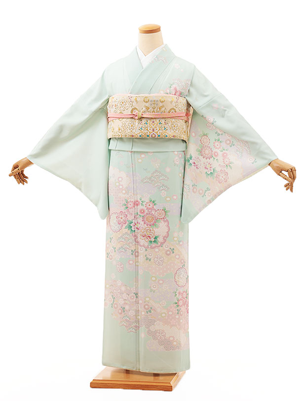 ■フルセット付下げ・訪問着レンタル一覧はこちらからどうぞ。訪問着t1171 パステルグリーン秀花瑞祥(化繊) ※商品の色については画面を表示するモニターによって実際と多少異なる場合がございます。ご了承下さいませ。 商品詳細 【付下げ・訪問着...