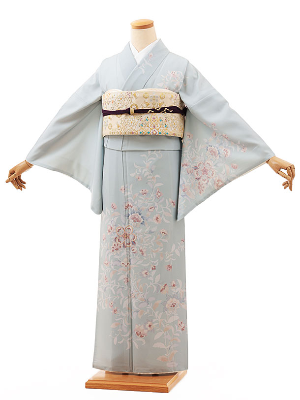 ■フルセット付下げ・訪問着レンタル一覧はこちらからどうぞ。訪問着t1202 薄ブルーグレー優雅唐花(化繊) ※商品の色については画面を表示するモニターによって実際と多少異なる場合がございます。ご了承下さいませ。 商品詳細 【付下げ・訪問着レ...