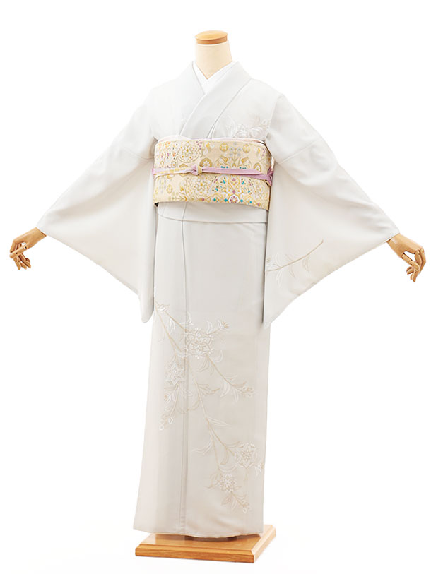 ■フルセット付下げ・訪問着レンタル一覧はこちらからどうぞ。訪問着t1371 薄グレー 刺繍 唐花(化繊) ※商品の色については画面を表示するモニターによって実際と多少異なる場合がございます。ご了承下さいませ。 商品詳細 【付下げ・訪問着レン...