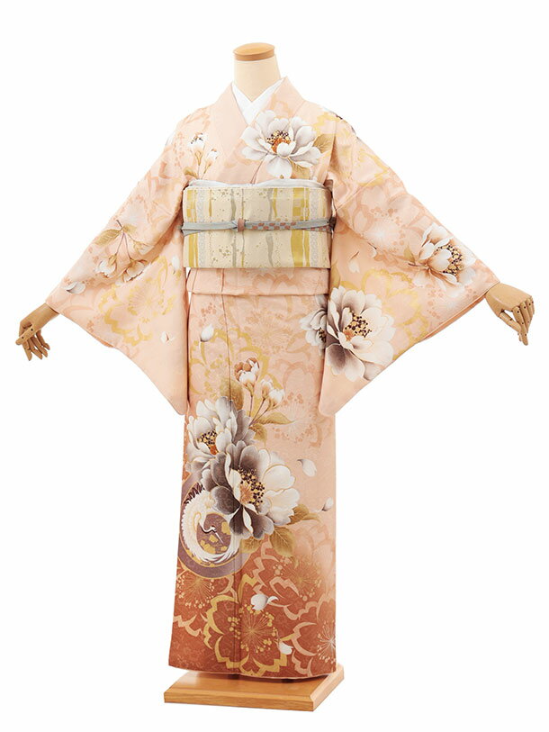 ■フルセット付下げ・訪問着レンタル一覧はこちらからどうぞ。訪問着t1472 サーモンピンク 鶴文 牡丹(化繊) ※商品の色については画面を表示するモニターによって実際と多少異なる場合がございます。ご了承下さいませ。 商品詳細 【付下げ・訪問...