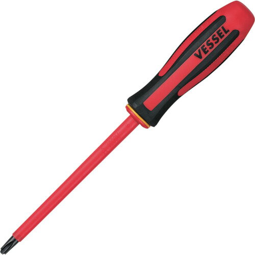 VDE6項目の厳しい試験(IEC60900)に合格した製品です。二重絶縁被覆、軸部の被覆はがれが識別できる黄色の内部被覆入りで、安心の設計です。グリップ表面3面にノンスリップ（滑り止め）加工をしています。力の伝達に優れ、段差やひずみのないな...