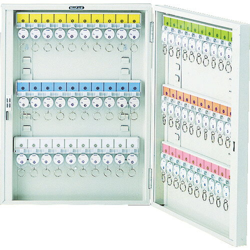 ビル管理に必要な鍵を集中管理できます。家庭、事務所、倉庫などの鍵を収納するのに最適なキーボックスです。壁に掛けることができます。また壁に掛けたまま開閉ができます。キーボックスの扉は施錠できます。（鍵2個付）キーボックス内のキーラックは、上に...