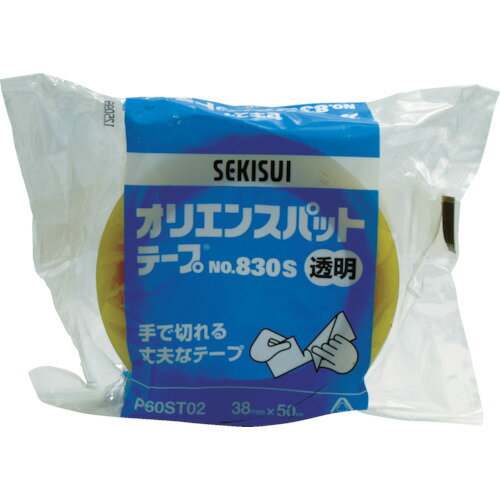 手で切断できる、強度に優れたOPPテープです。ゴム系接着剤を使用していますのでシール性が高く低温環境下にも対応しています。一般包装用。色：クリア幅(mm)：38長さ(m)：50厚さ(mm)：0.096粘着力(N/mm)：2.4引張強度(N/...