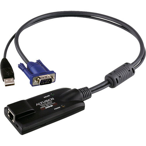 Cat5(LANケーブル)タイプのKVMスイッチをコンピューターと配線する際に、コンピューター側に接続するコンピューターモジュールです。優れた信号補正の技術を提供し、画質の向上に力を注いだUSBコンピューターモジュールです。自動信号補正機能...