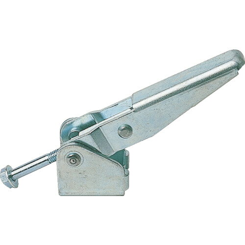 先端が六角ボルトになっています。製品刻印：No.FA120-2S本体全長(mm)：110引圧力(kN)：1.7ストローク(mm)：30フック型(引っぱり型)フランジベースボルト調整量：11mmステンレス（SUS304）　