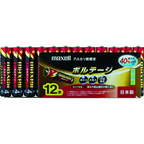 新亜鉛合金を採用した液漏れ防止設計です。電動歯ブラシからリモコンまで幅広い用途で性能を発揮、保管用としても最適です。10年間液もれ補償付です。タイプ：単4使用推奨期限(年)：10電圧(V)：1.5パック入数(本)：12電圧：1.5V　