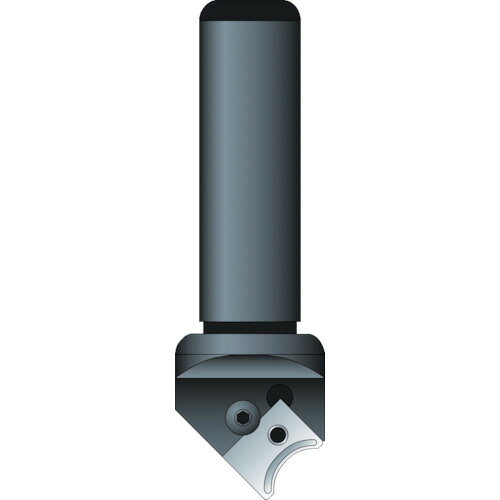 チップ交換式で5〜10RまでのR面取り加工が可能です。従来のコーナーRカッターに比べ切削速度が5倍以上です。大きなRでも粗加工なしで加工できます。R面取り加工シャンク径(mm)：25刃径(mm)：35.4刃数：1全長(mm)：120専用チッ...
