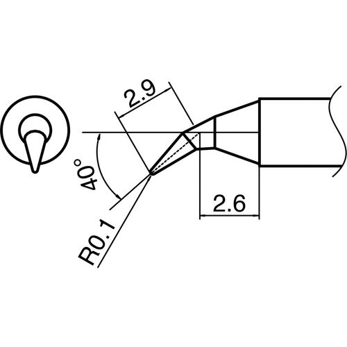ヒーターパイプ径をφ3mmにし顕微鏡下での視野を確保\n顕微鏡下でのはんだ付け作業に最適コテ先名称：J型適合コテ：FX-1002コテ先温度：400℃　