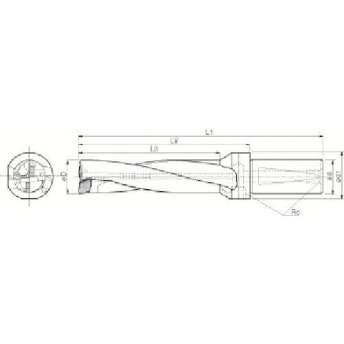 DRZ型です。ドリル加工用ホルダマジックドリルDRZ適合チップ：ZCMT加工径：φ15加工深さ：4×D　