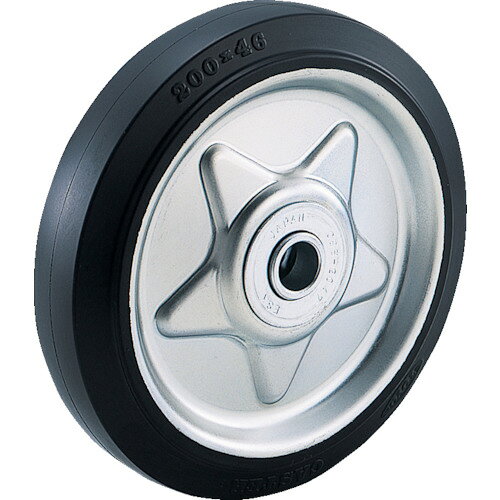 スチールホイールは、デザイン性も良く特徴のある星マークの形をしています（意匠登録済）。運搬台車等取付用、車輪のみ許容荷重(daN)：100許容荷重(kgf)：102車輪径D(mm)：100車輪幅(mm)：35ボス幅B(mm)：44穴径 d(...