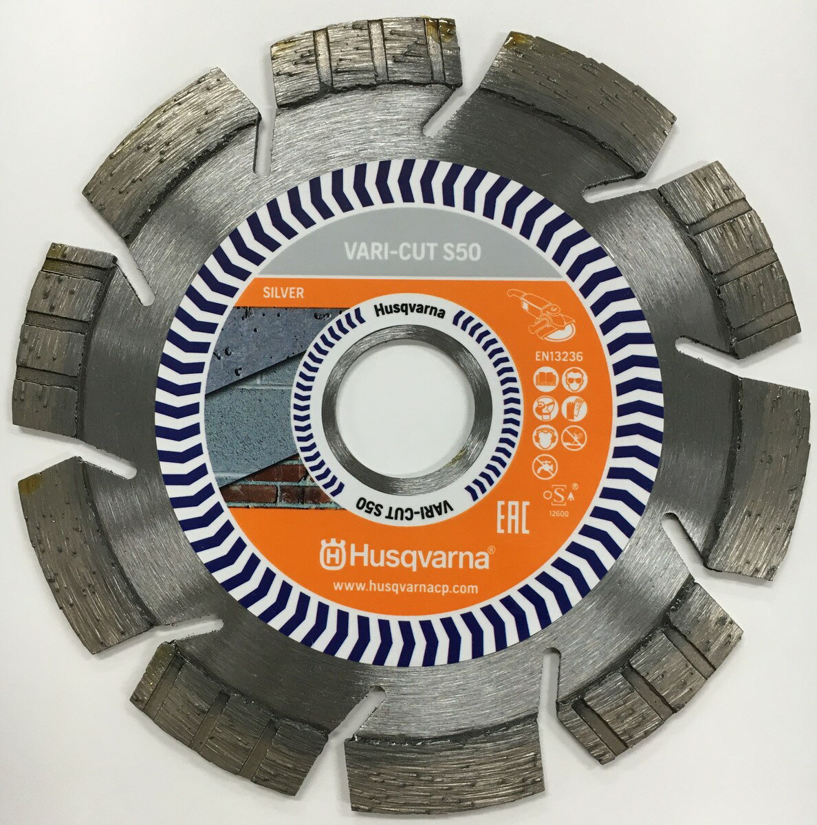【当店おすすめ】ダイヤモンドブレード　5インチディスクグラインダー用ハスクバーナゼノア　Husqvarna　Zenoahハスクバーナ　VARI−CUT　S50　5インチ コンクリート製品全般・ブロック・スレート・モルタル・レンガ・瓦・タイル...