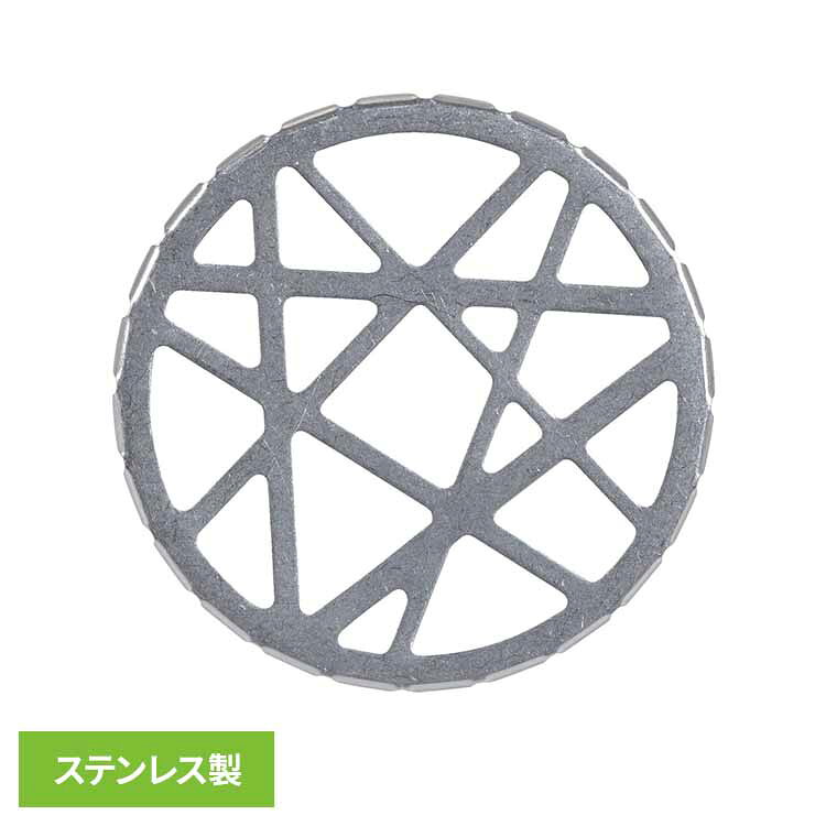 小さな鍋のガタツキを防ぐ便利グッズ。さびにくく丈夫なステンレス製。●商品サイズ（cm）幅約14×奥行約14×高さ約0.6●商品重量約0.122kg●材質ステンレス鋼（検索用：五徳 ミニ ステンレス 小さい 鍋 ポット アウトドア キャンプ ...