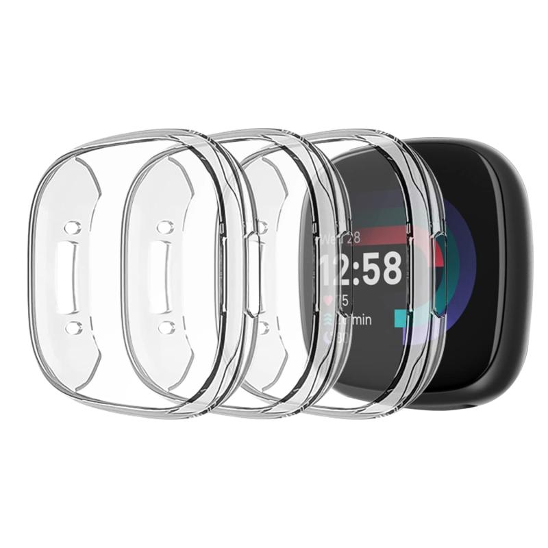 Seltureone 3個セット Fitbit versa 3ケース Fitbit senseケース 保護ケース 保護カバー 柔らかいTPU素材 フルーカバー 高速反応 脱着簡単 耐衝撃性 柔軟性対応機種Fitbit versa 3/Fit...