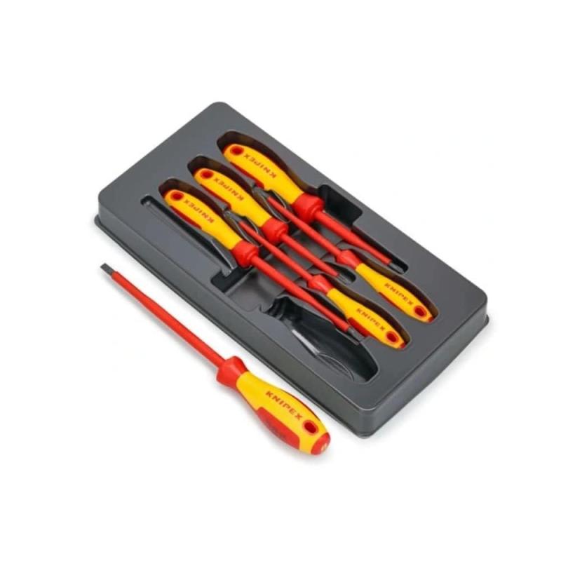 KNIPEX クニペックス 6点組 絶縁ドライバーセット 002012V01質量(g)：610ボックスサイズ(mm)：W170×H370×D40透明なカバーのついたプラスチック深入りトレー入りツール。ハンドル仕様：1000V絶縁(VDE絶縁...