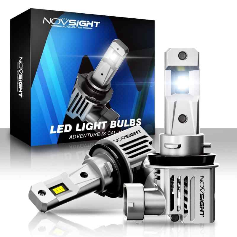 NOVSIGHT LEDヘッドライト 爆光 led バブル フォグランプ 新車検対応 高輝度 6500K 12000LM 無極性 切れのいいカットライン LEDチップ搭載 DC9-32V 360°発光 ホワイト 2個セット