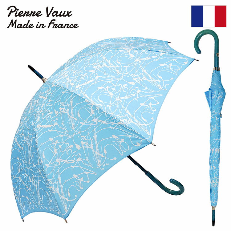 商品情報 原産地：フランス製 生　地：ポリエステル100％ サイズ：60cm 親　骨：鉄 受　骨：鉄 中　棒：木製 手　元：木製 重　量：447g 全　長：88cm 直　径：101cm