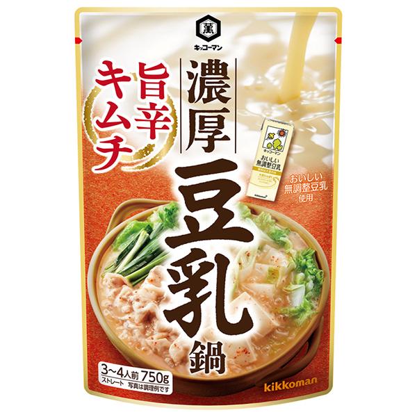 「キッコーマン おいしい無調整豆乳」と豚白湯を合わせたクリーミーで濃厚なスープに、韓国産唐辛子を合わ せた鍋つゆです。 豆乳が入っているので、子供でも食べやすいマイルドなキムチ味です。 シメは中華麺を入れて「豆乳キムチラーメン」でお楽しみく...