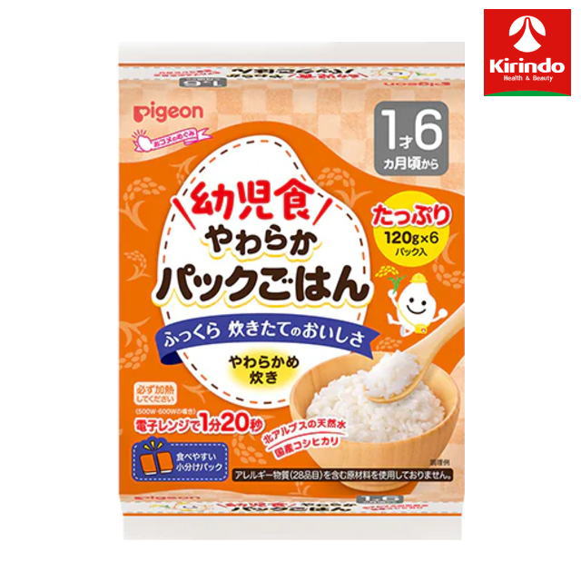 電子レンジで1分20秒！ 1才6ヵ月頃から。 たっぷり120g×6パック入。 ・炊き立てのような美味しさ 　お米本来のおいしさを炊き立てふっくら食感で味わえます。 ・北アルプスの天然水と国産コシヒカリを使用！ 　原材料はこだわった水とお米だけ！