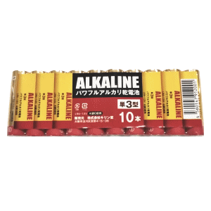 アルカリ乾電池です。水銀0使用。