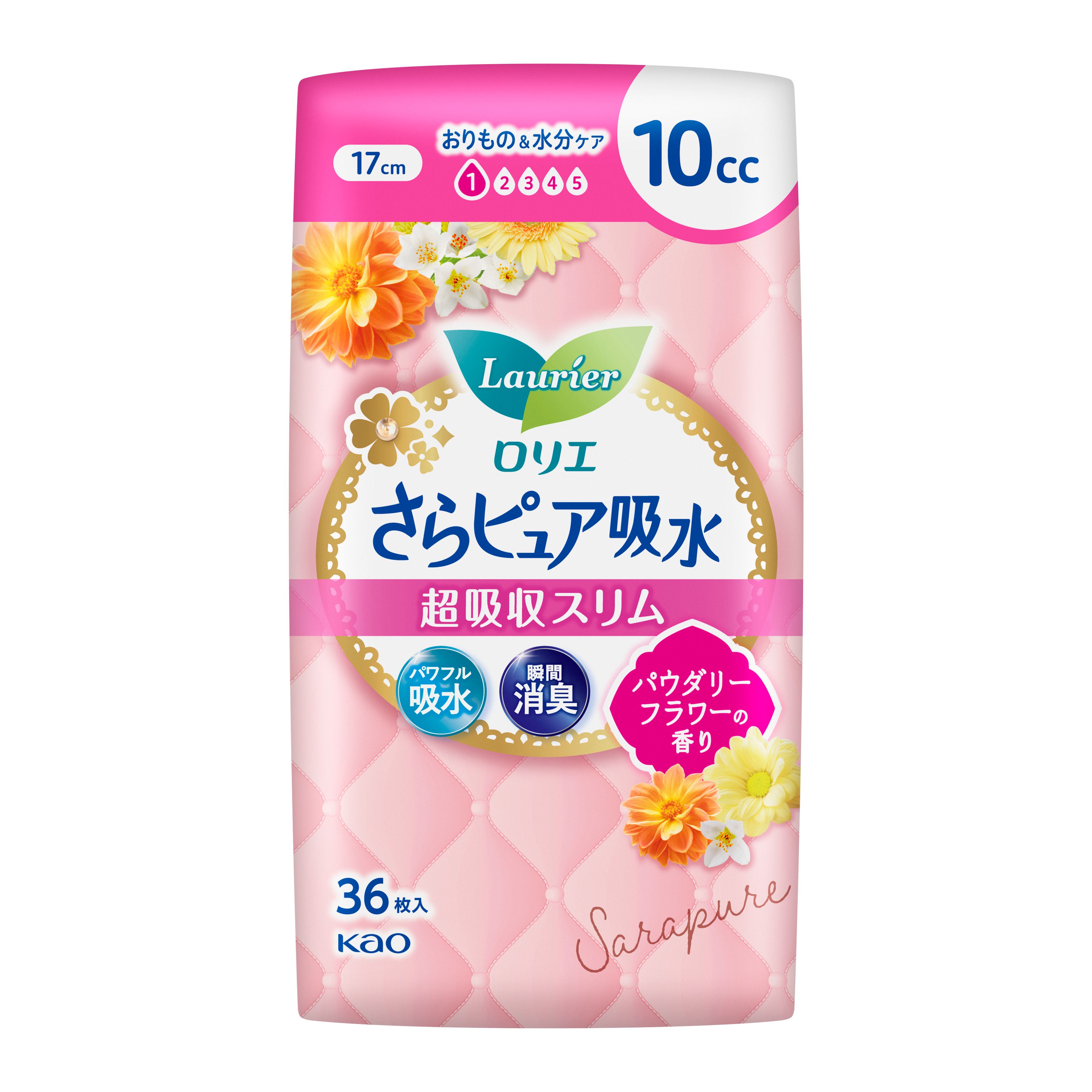 製品特長もしもの時も安心な女性のおまもり「さらピュア吸水」から頼れる超吸収スリム。安心も快適もよくばった「きちんと設計」だから、薄さ2．7mmなのに「パワフル吸水」。あっ！と思った瞬間にすぐにさらさら。さらに「瞬間消臭」でニオイもすばやく閉...