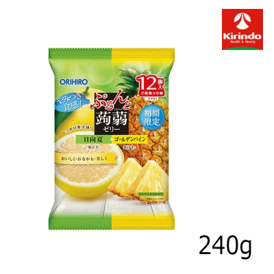 商品特徴 ●日向夏味は果汁3％、ゴールデンパイン味は果汁4％配合。 ●果汁感たっぷりの美味しく手軽なプチサイズの蒟蒻ゼリーです。 ●吸い込み防止形態で、どなたでもお手軽にお召し上がりいただけます。 ●日向夏とゴールデンパインの2種類の味が楽...