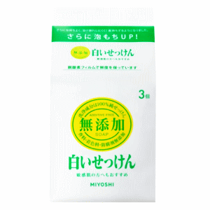 精製度の高いハイグレードな食品用天然油脂を使用した丁寧な本釜焚き製法の純石けん。たっぷり含まれたうるおい成分でしっとり洗い上げるお肌にやさしい処方です。●メーカー：ミヨシ石鹸　130-0021　東京都墨田区緑3-8-12　03-3634-1...