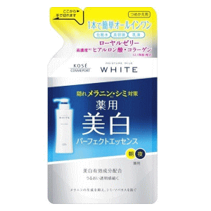 1品3役(化粧水・美容液・乳液)薬用美白エッセンスローション。今あるシミだけでなく未来のシミのもとにもアプローチしシミ・ソバカスを防ぎます。●メーカー：コーセーコスメポート　〒103-0027　東京都中央区日本橋1丁目16-11 日本橋Dス...