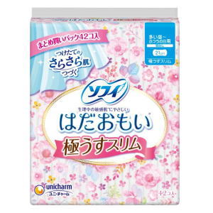 吸収力UPで表面の経血のこりを57%カット！ べたつきを抑え、肌サラサラ。 「すっぴん肌シート」搭載で、シートのふんわり感150%アップ！ さらに、肌こすれも抑え、快適なつけ心地がつづく。 裏面は、ナチュラルフラワーデザイン。 ●広告文責(...