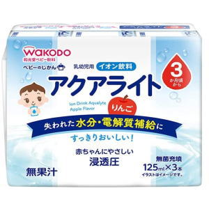 外出後や入浴後の汗をかいた時などの水分と電解質の補給に適したイオン飲料です。 （アクアライトは、栄養補給の飲料ではありません。） ストロー付き紙パック飲料。 【内容量】 125ml×3本 ●販売元：アサヒグループ食品株式会社 〒130-86...