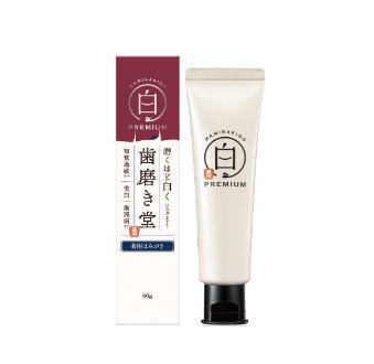 磨くほど白く。美白成分2倍配合(*1)、4種の薬用成分配合のホワイトニングペースト プレミアムタイプ。美白(*2)・知覚過敏ケア・歯周病ケア(*3)に。 【4種の薬用成分】ポリエチレングリコール400（タバコのヤニ除去）、　硝酸カリウム（歯...