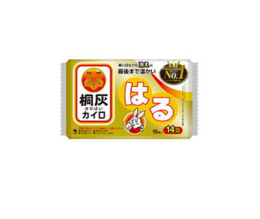 衣類に貼るカイロ。寒い日などの冷えに。最後まで温かい。 持続時間：14時間持続 最高温度：63℃※ 平均温度：53℃※　※表示の最高温度・平均温度・持続時間は都条例にもとづく測定値ですので人体にてご使用の場合は若干の差異があります。