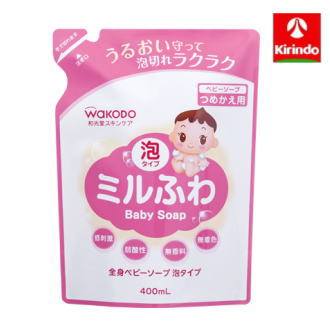 「全身ベビーソープ　泡タイプ」専用の経済的で環境にやさしいつめかえ用です。 赤ちゃんの肌を考えて、水と油のバランスに着目したスキンケア。 水溶性保湿成分（オリゴ糖・イノシトール）＆うるおい脂質成分（リン脂質・セラミド）配合。 アミノ酸系洗浄...