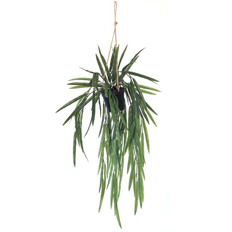 サイズ長さ86cmポットサイズ：約高さ9×直径9.5cm人工観葉植物リブサリス BL ハンギングポット　（ 1 個入り）麻紐付き材質：ポリエチレン水やり不要の人工観葉植物です。スタイリッシュに空間をデザイン、吊るして飾るグリーンです。ホテル...