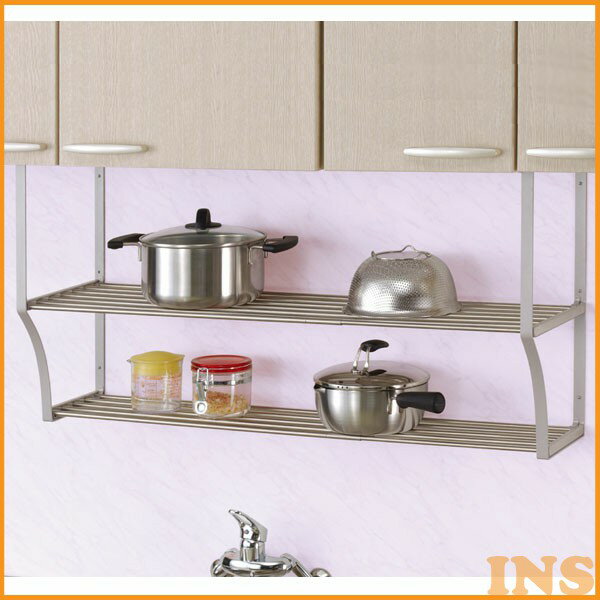 ■商品サイズ（約）：幅60〜90×奥行25×高さ45cm ■耐荷重：棚1枚につき10kg ■材質 棚板：ステンレス 棚枠：スチールに焼付塗装 伸ばせる2段階でもっと便利に！ 取付け位置に合わせて棚幅を変えられます（60〜90cm）。 サビに...