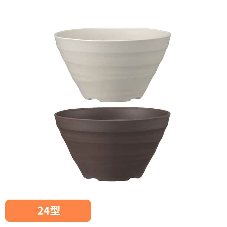 ■商品サイズ（cm）幅約24×奥行約24×高さ約13.3■商品重量約0.177kg■材質ポリプロピレン手作り感のある陶器風デザイン。草花の寄せ植えや、ペチュニアの育成に適した土容量と深さのあるボールプランター。デッキスペースやベランダなど、...