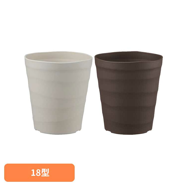 ■商品サイズ（cm）幅約17.8×奥行約17.8×高さ約19.4■商品重量約0.188kg■材質ポリプロピレン手作り感のある陶器風デザイン。サイズバリエーションが豊富で、お部屋の観葉植物の植え替えや、お庭のシンボルツリーの植え付けにもピッタ...