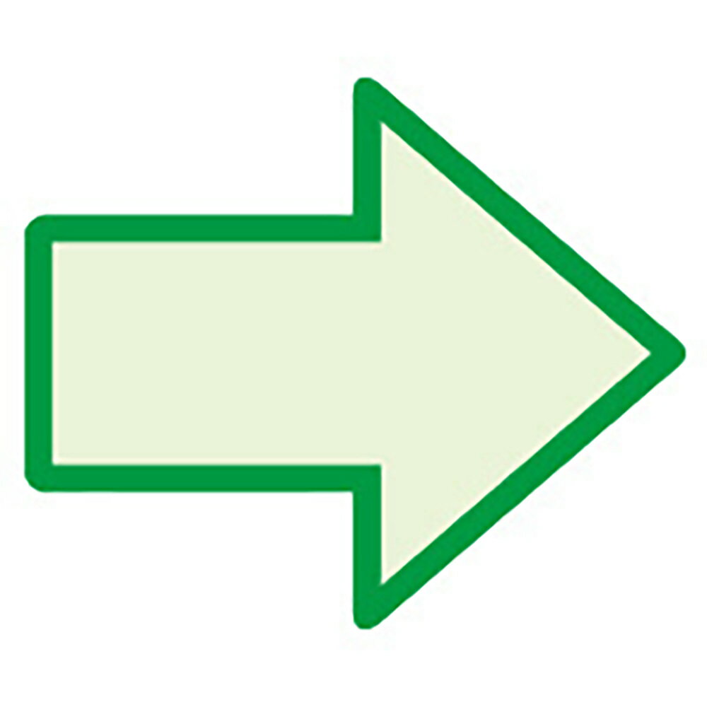 【サイズ】100×120mm【材　質】蓄光ステッカー※送料、納期は数量により変わる場合がございます。　詳細はメールにてお送りします。ユニット(UNIT)【824-53】蓄光矢印ステッカー（緑枠）