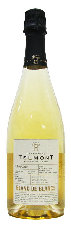 ボディ ライト フル 味わい 辛口 甘口 タイプ キレ コク TELMONT BLANC DE BLANCS 生産国 　フランス　 容量 　750ml 生産地 　シャンパーニュ ヴィンテージ 　2014年 種類 　スパークリングワイン アル...