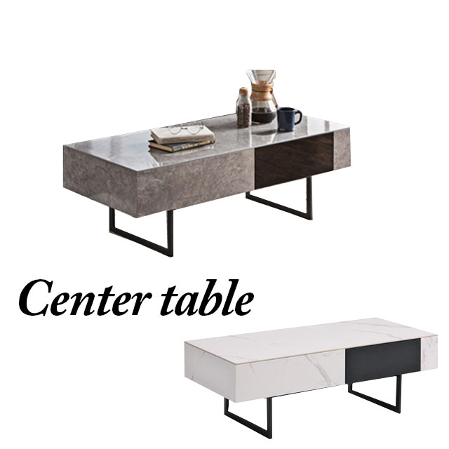 商品説明 商品コード:km137／110センターテーブル サイズ： 幅110cm x 奥行50cm x 高さ37cm 材質：天板セラミック材側面及び前面:紙貼り塗装(鏡面仕上げ)、引出し:紙貼り塗装(鏡面仕上げ)脚:スチール 仕様：引き出し...