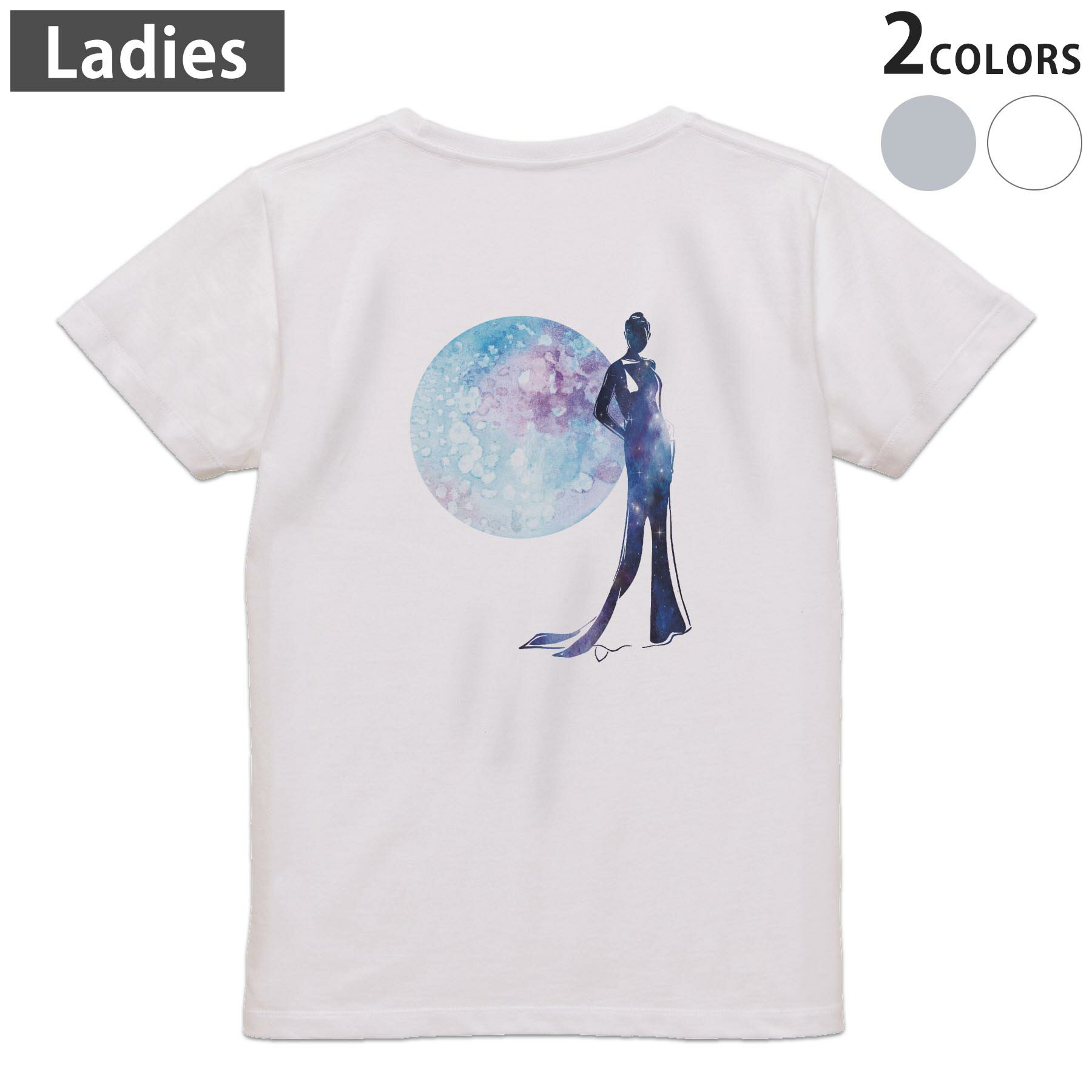 tシャツ レディース 半袖 ホワイト グレー デザイン M L Tシャツ ティーシャツ T shirt　白 灰色▼バックプリントTシャツ　ホワイト・グレー全デザイン▼▼女性用半袖Tシャツ　デザインはこちらから▼ ▼女性用半袖Tシャツ　ブラッ...