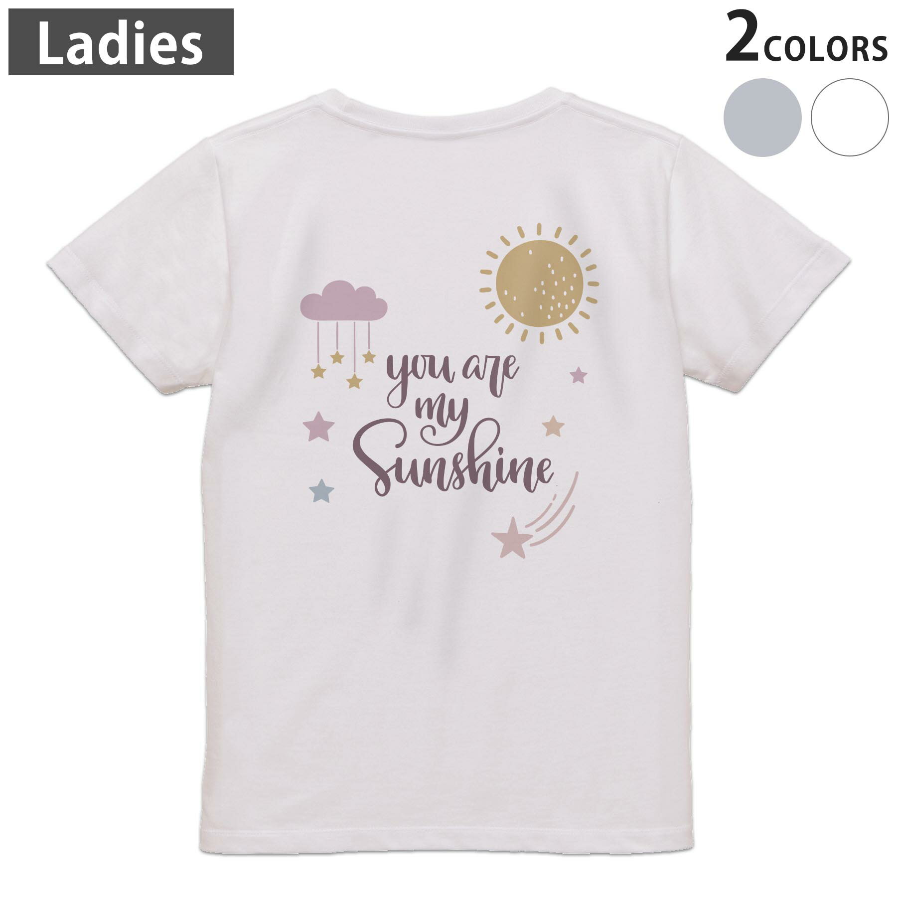 tシャツ レディース 半袖 ホワイト グレー デザイン M L Tシャツ ティーシャツ T shirt　白 灰色▼バックプリントTシャツ　ホワイト・グレー全デザイン▼▼女性用半袖Tシャツ　デザインはこちらから▼ ▼女性用半袖Tシャツ　ブラッ...