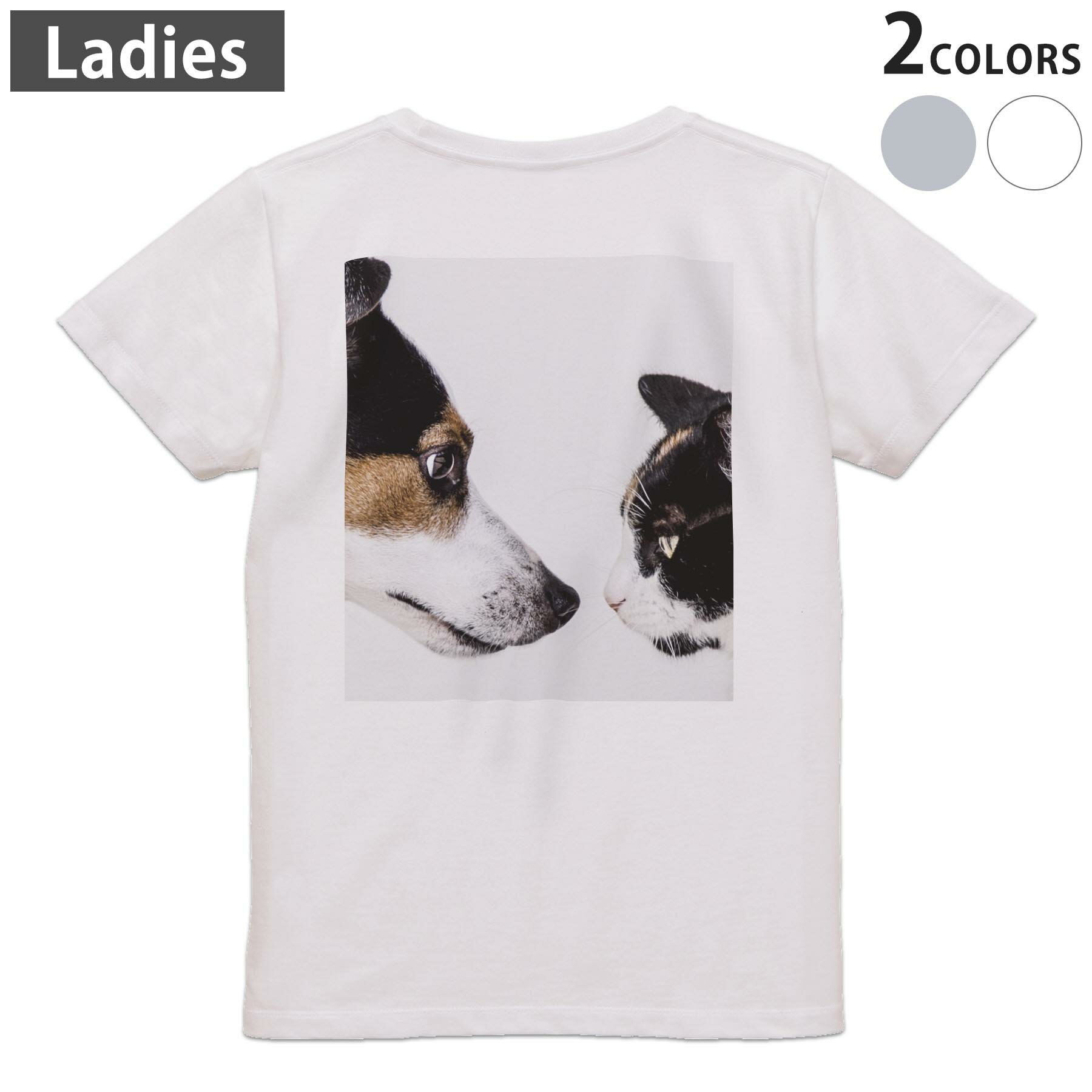 tシャツ レディース 半袖 ホワイト グレー デザイン M L Tシャツ ティーシャツ T shirt　白 灰色▼バックプリントTシャツ　ホワイト・グレー全デザイン▼▼女性用半袖Tシャツ　デザインはこちらから▼ ▼女性用半袖Tシャツ　ブラッ...