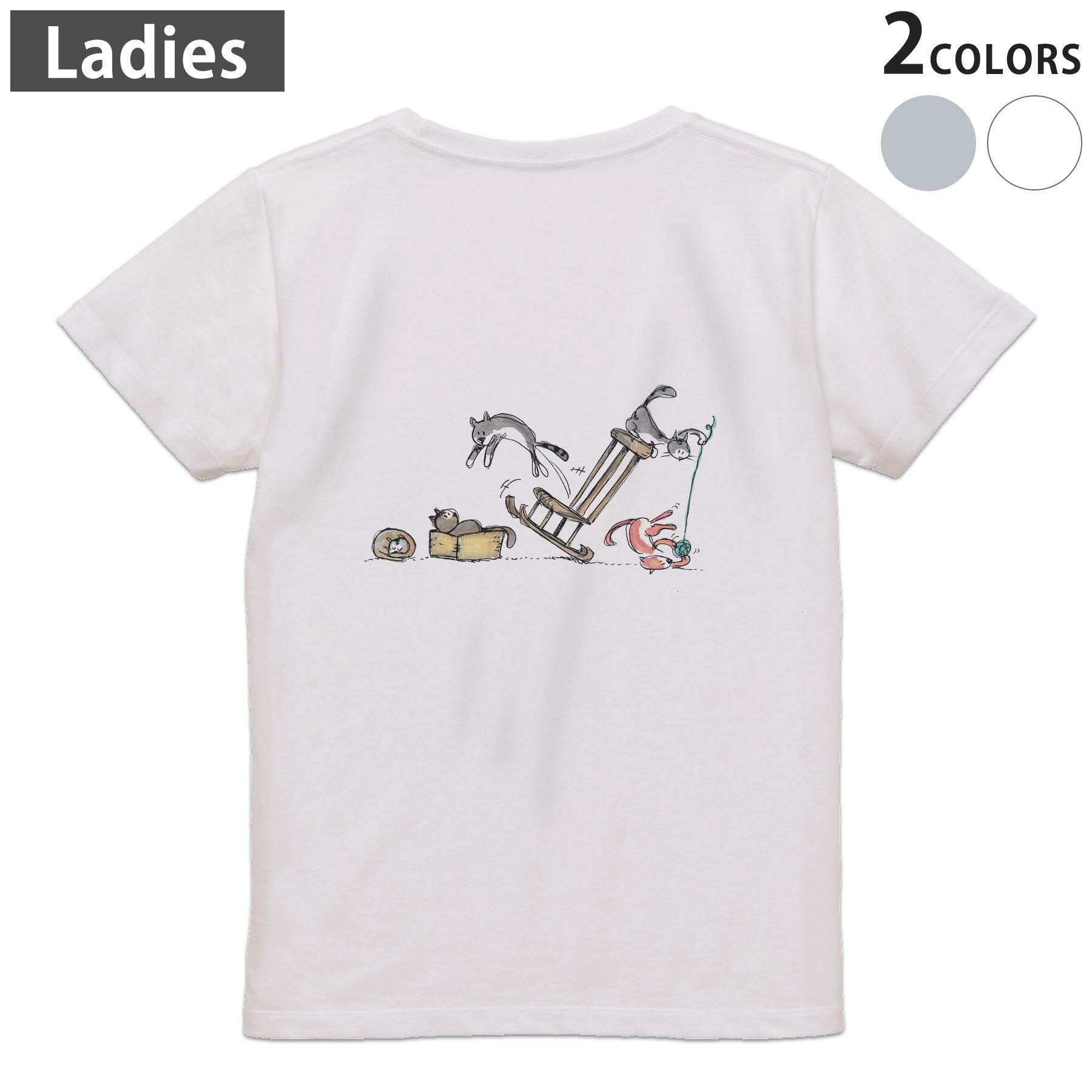 tシャツ レディース 半袖 ホワイト グレー デザイン M L Tシャツ ティーシャツ T shirt　白 灰色▼バックプリントTシャツ　ホワイト・グレー全デザイン▼▼女性用半袖Tシャツ　デザインはこちらから▼ ▼女性用半袖Tシャツ　ブラッ...