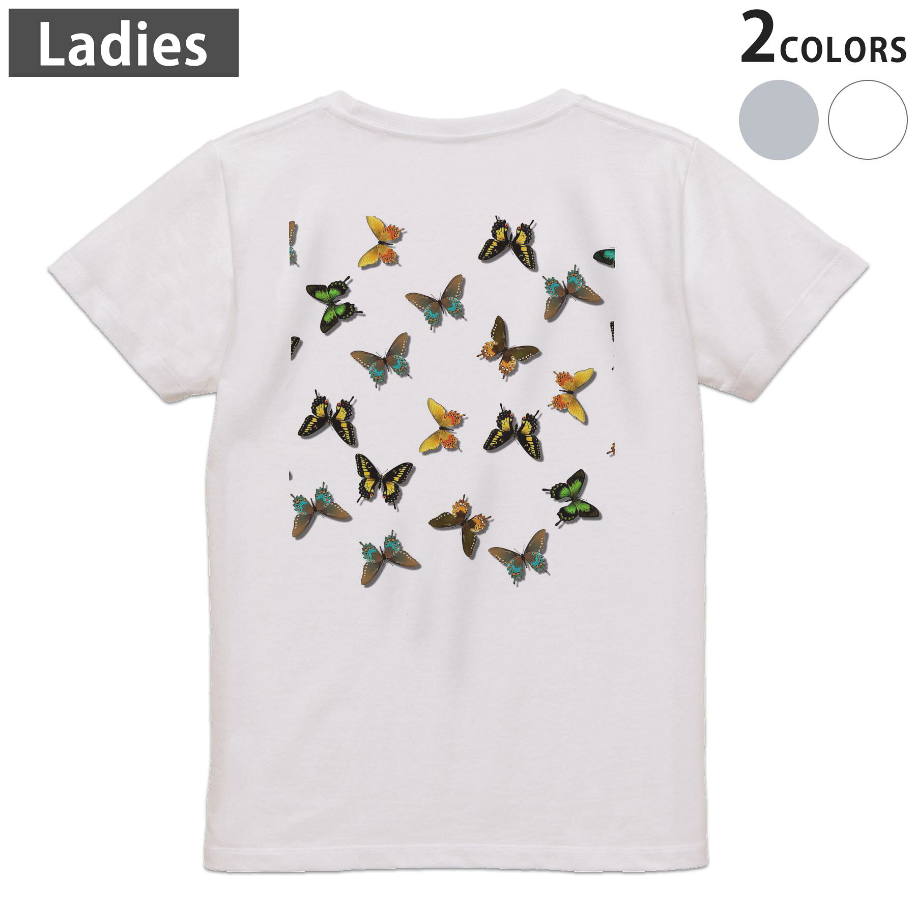 tシャツ レディース 半袖 ホワイト グレー デザイン M L Tシャツ ティーシャツ T shirt　白 灰色▼バックプリントTシャツ　ホワイト・グレー全デザイン▼▼女性用半袖Tシャツ　デザインはこちらから▼ ▼女性用半袖Tシャツ　ブラッ...
