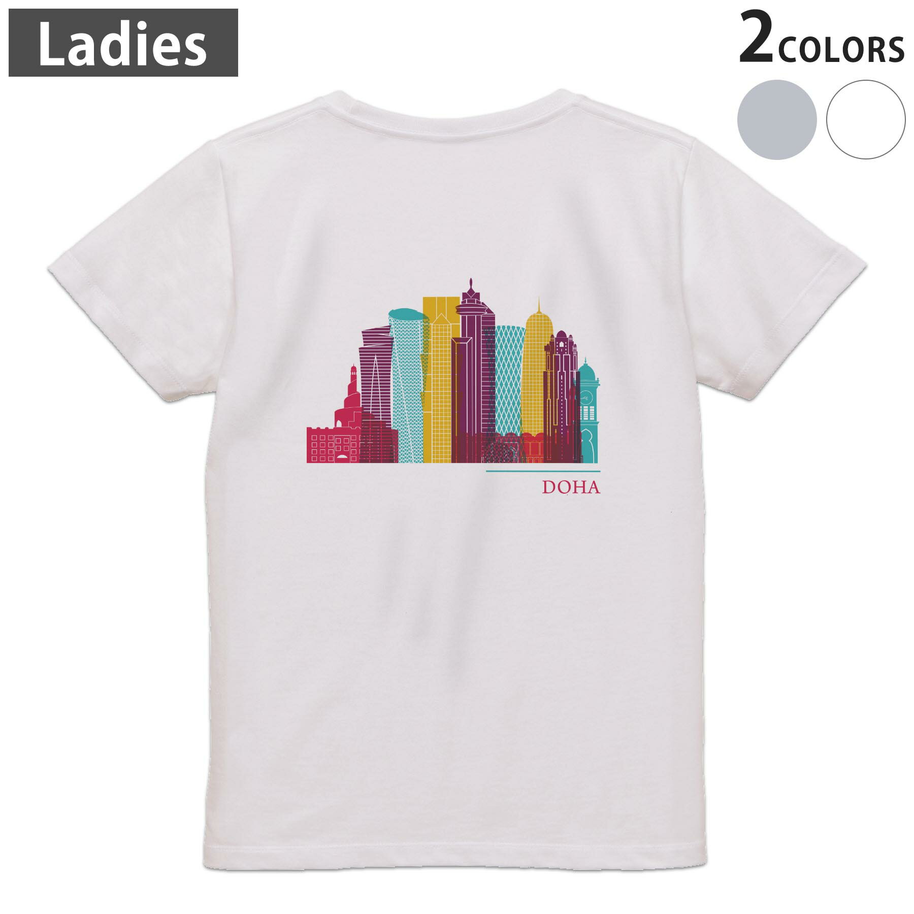 tシャツ レディース 半袖 ホワイト グレー デザイン M L Tシャツ ティーシャツ T shirt　白 灰色▼バックプリントTシャツ　ホワイト・グレー全デザイン▼▼女性用半袖Tシャツ　デザインはこちらから▼ ▼女性用半袖Tシャツ　ブラッ...