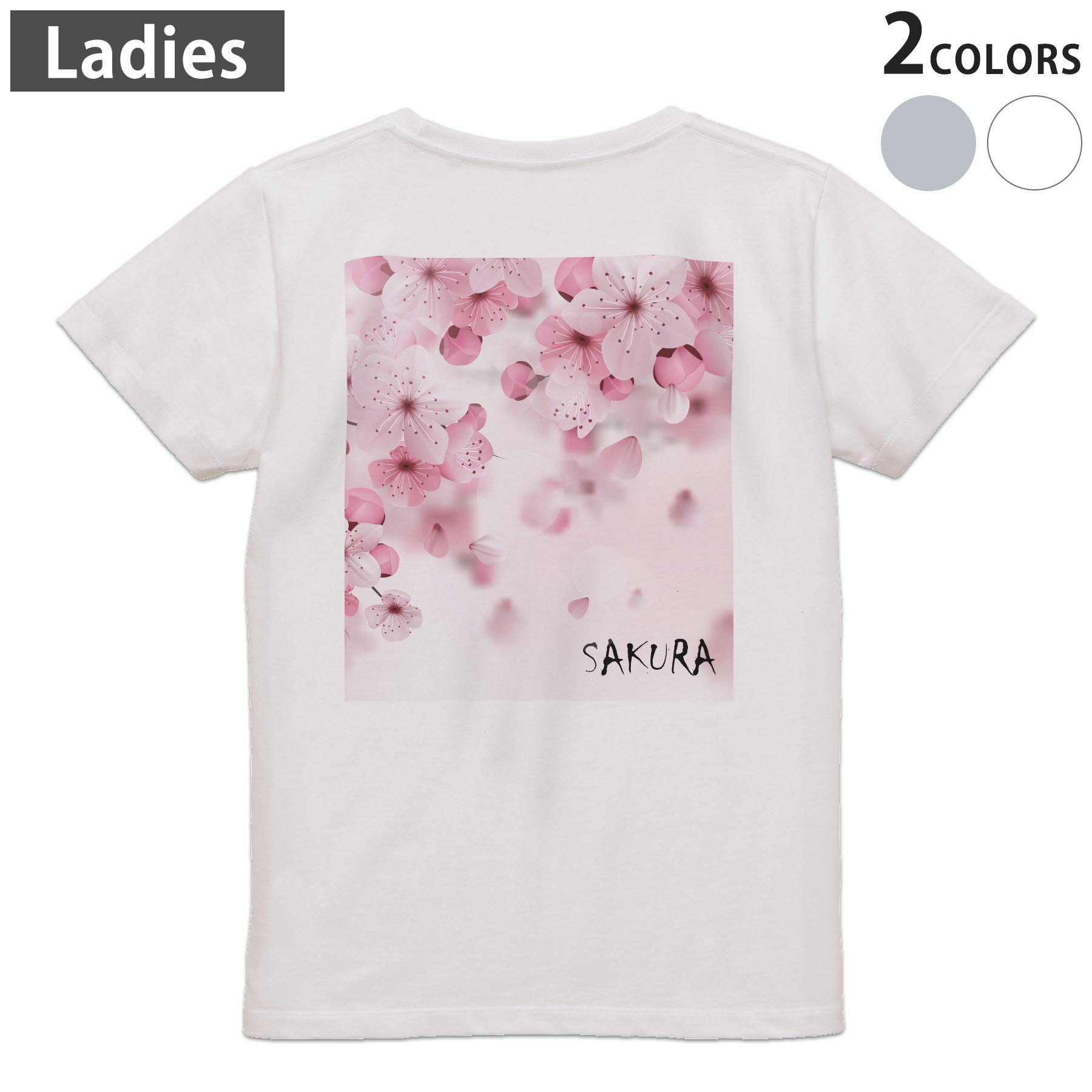 tシャツ レディース 半袖 ホワイト グレー デザイン M L Tシャツ ティーシャツ T shirt　白 灰色▼バックプリントTシャツ　ホワイト・グレー全デザイン▼▼女性用半袖Tシャツ　デザインはこちらから▼ ▼女性用半袖Tシャツ　ブラッ...