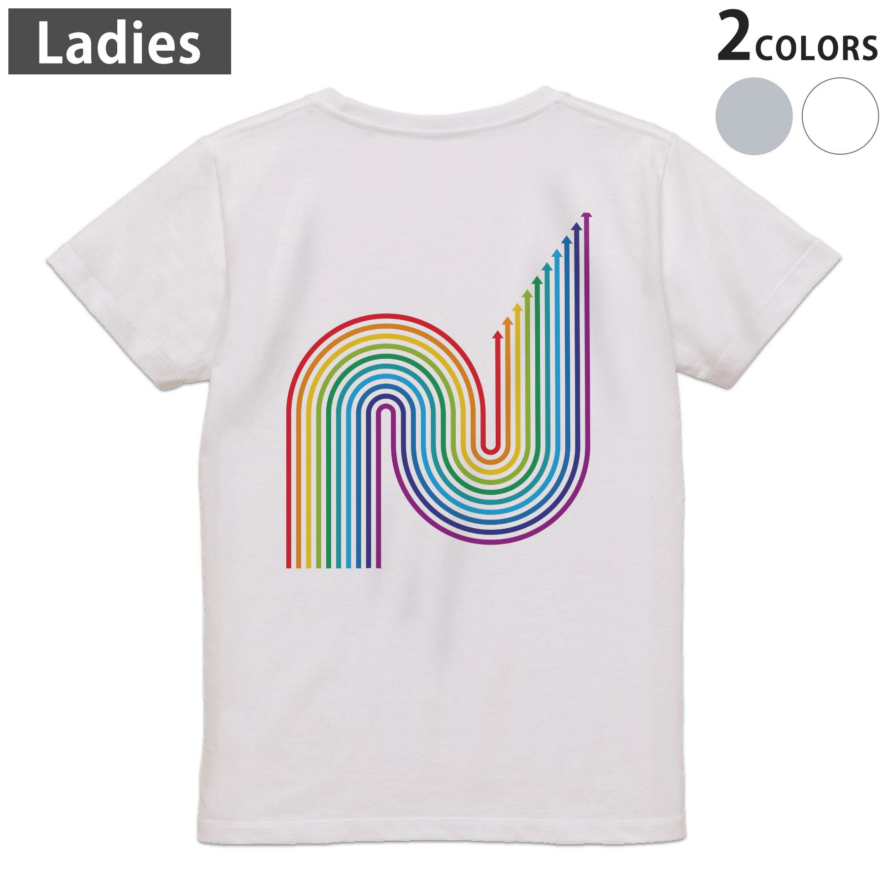 tシャツ レディース 半袖 ホワイト グレー デザイン M L Tシャツ ティーシャツ T shirt　白 灰色▼バックプリントTシャツ　ホワイト・グレー全デザイン▼▼女性用半袖Tシャツ　デザインはこちらから▼ ▼女性用半袖Tシャツ　ブラッ...