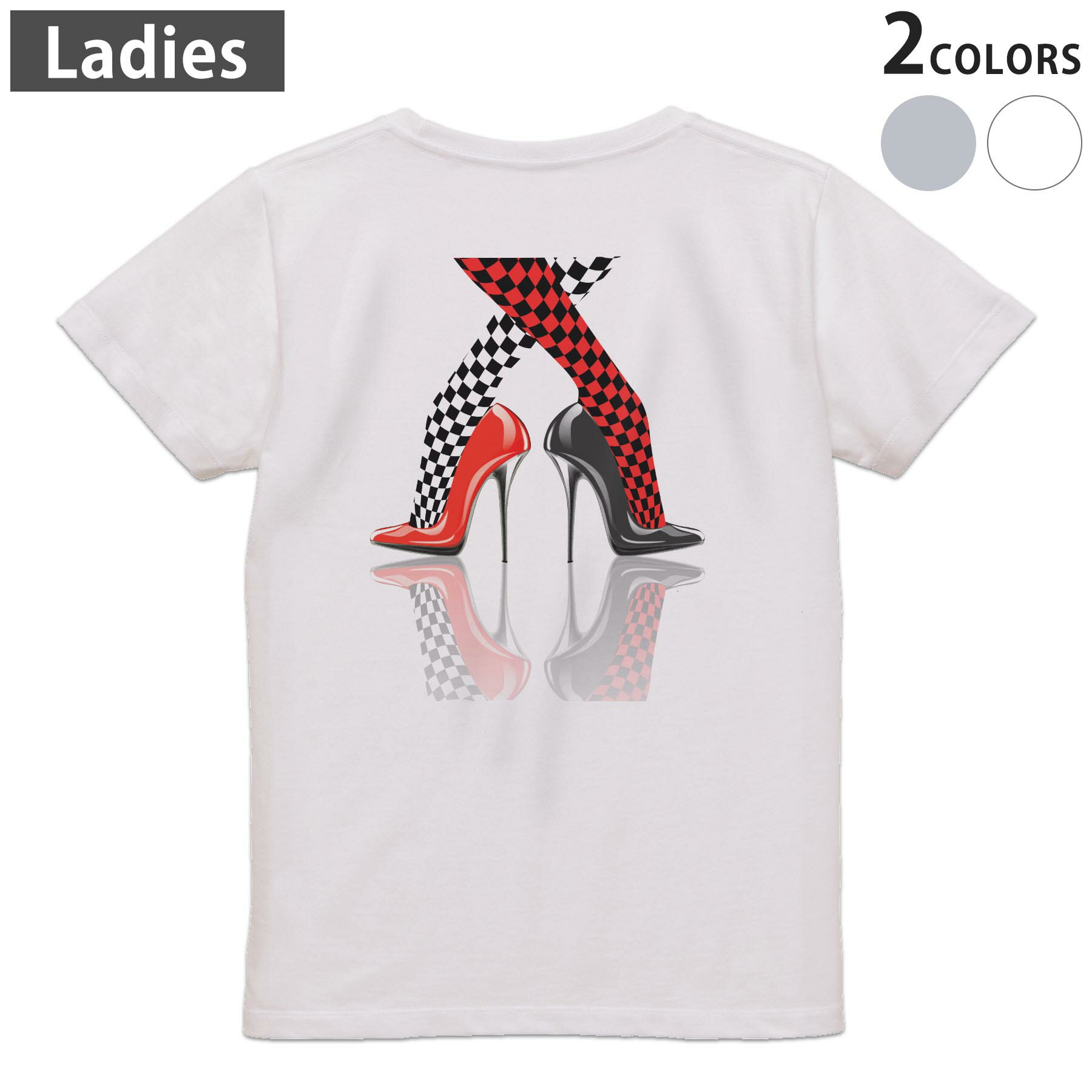 tシャツ レディース 半袖 ホワイト グレー デザイン M L Tシャツ ティーシャツ T shirt　白 灰色▼バックプリントTシャツ　ホワイト・グレー全デザイン▼▼女性用半袖Tシャツ　デザインはこちらから▼ ▼女性用半袖Tシャツ　ブラッ...